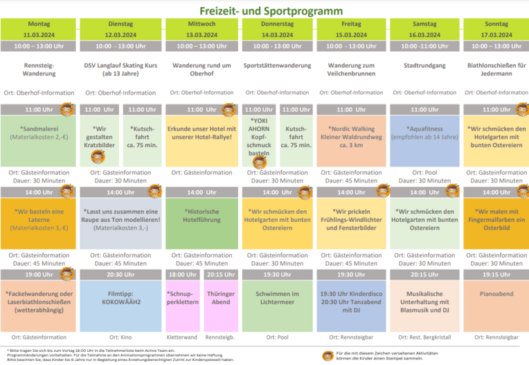 Freizeitprogramm in Oberhof